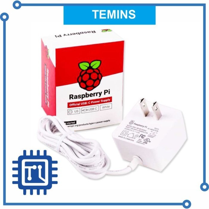 Jual Adaptor Power Supply Raspberry Pi 4 Original Type C 5V 3A | Shopee ...