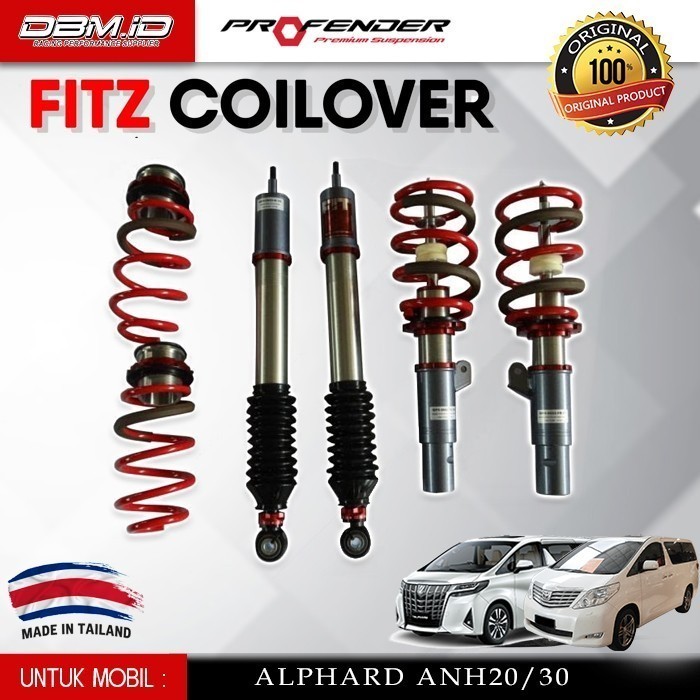 Jual Suspensi Coilover FITZ Profender Alphard Vellfire ANH20 ANHH30 ...