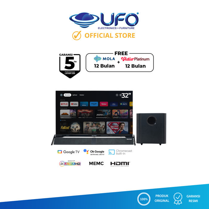Jual Polytron 32 inch Smart Cinemax Google LED TV HD Ready PLD32BG9058 ...