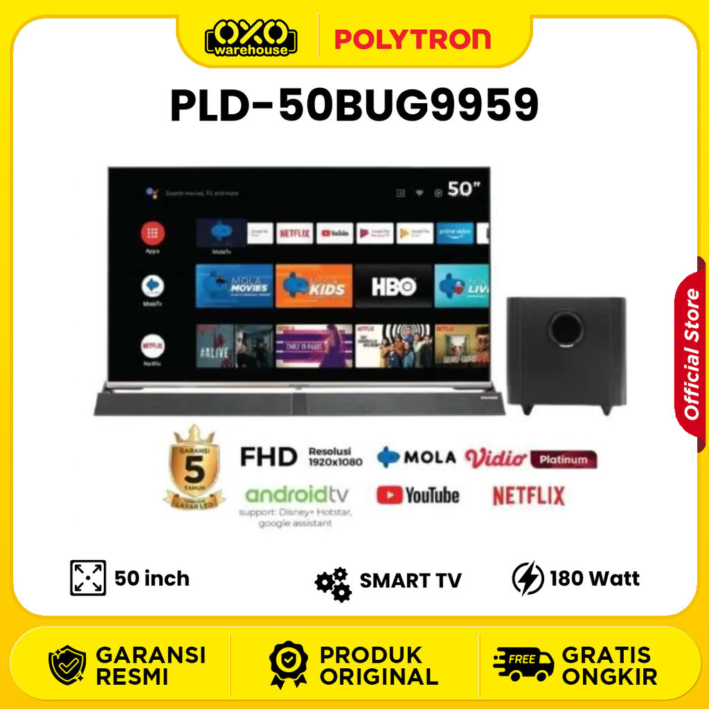 Jual POLYTRON TV LED 50" PLD-50BUG9959 GARANSI RESMI | Shopee Indonesia