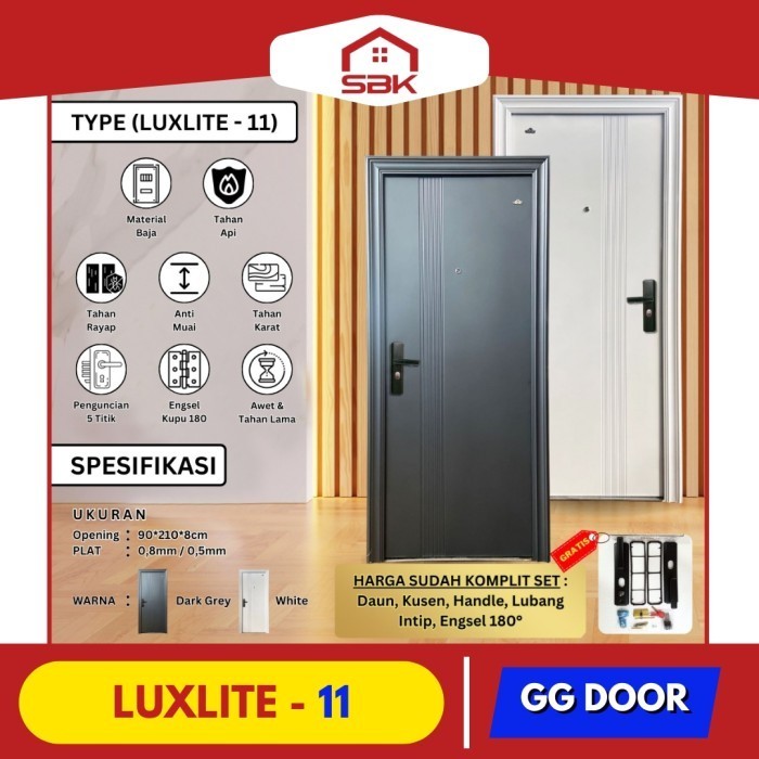 Jual Pintu Kamar | Pintu Baja 90x210 Luxlite 11 GG DOOR | Shopee Indonesia