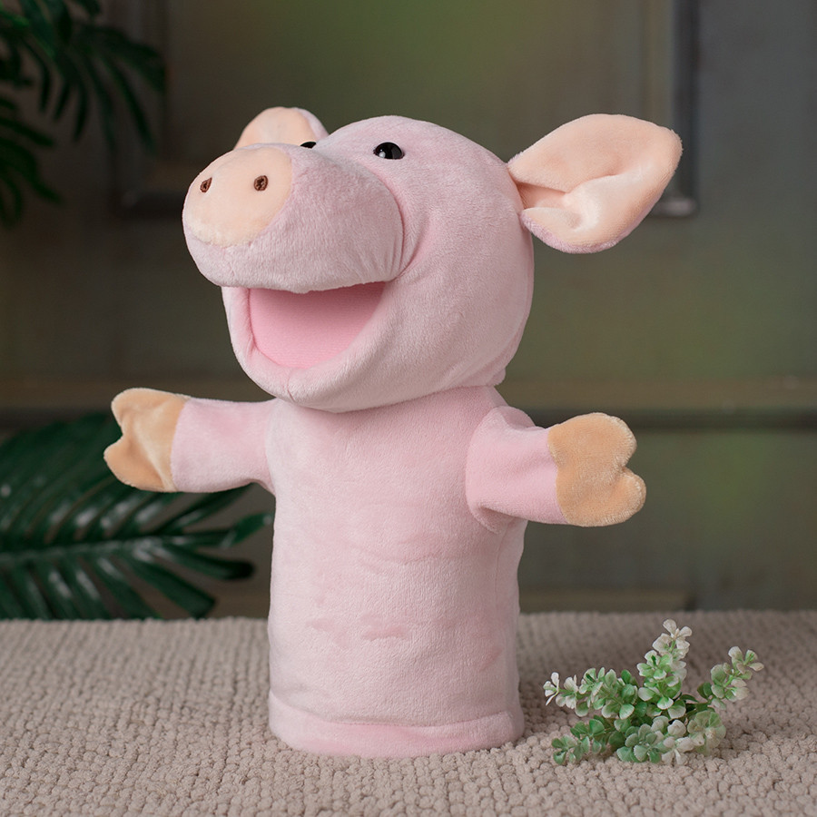 Jual Kawaii Pig Hand Puppets Finger Kids Toys Animals Educational Hand ...