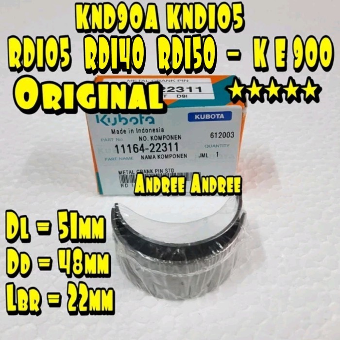 Jual RD140 RD150 CPM Crank Pin Metal Kubota RD-140 RD 140 150 Original ...