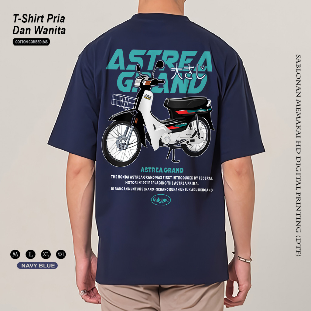 Jual Kaos Distro Motif Desain ASTREA GRAND C 100 KLASIK Viral Terbaru T-shirt Cotton Combed 30s ...
