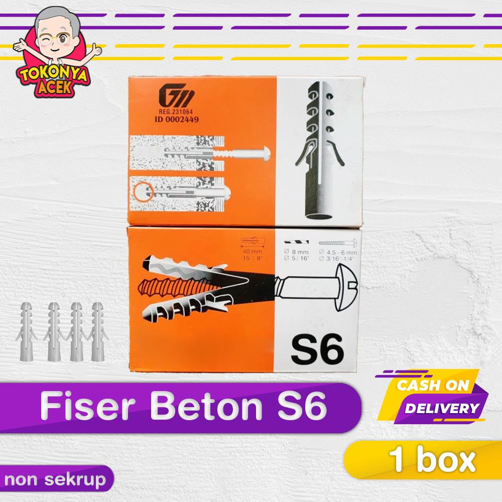 Jual Piser beton - dynabolt plastik - viser baut S6 isi 100 | Shopee ...