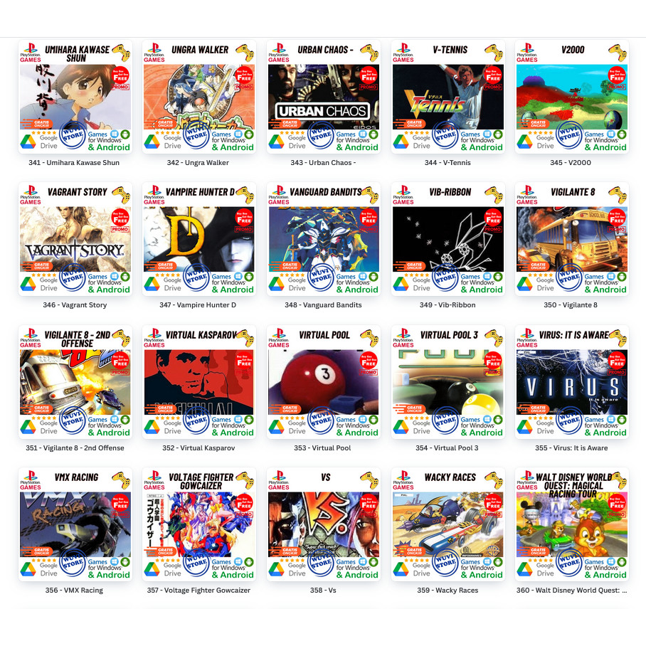 Jual Game PC KOLEKSI 1000 GAME PSX A-B-W-X-Z Emulator PS1 | Bisa Main ...