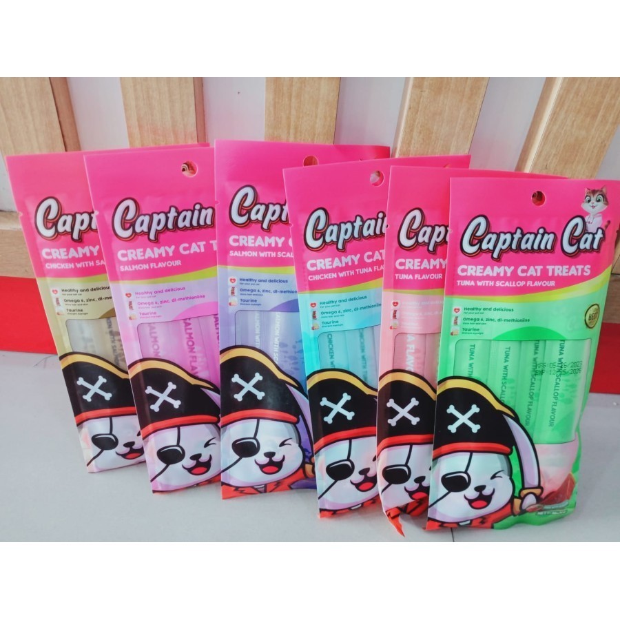Jual Captain Cat Creamy Treats Snack Cemilan Kucing 15gr x 4 | Shopee ...