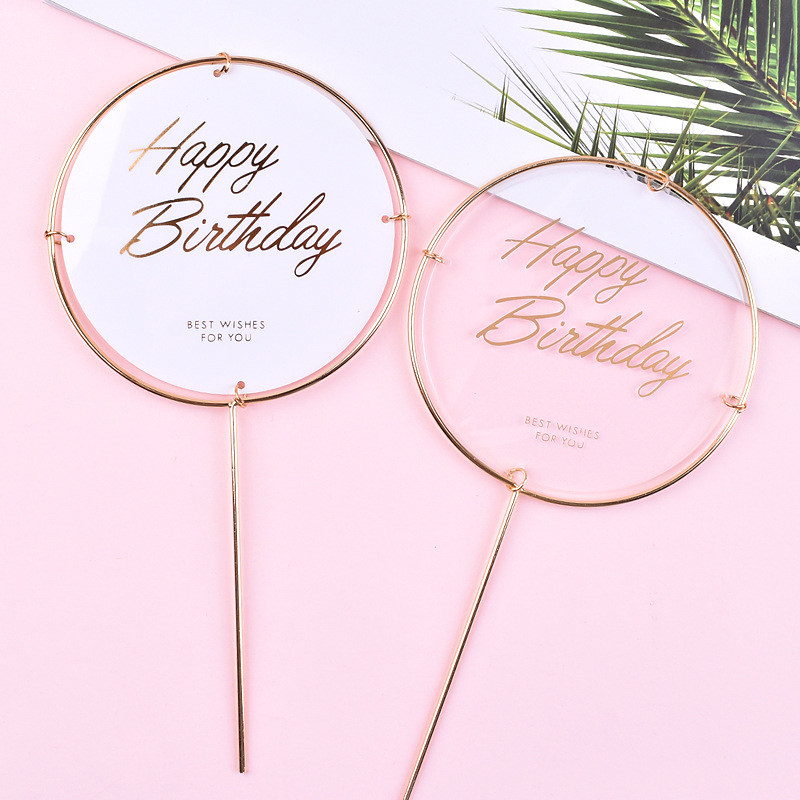 Jual CAKE TOPPER HAPPY BIRTHDAY LINGKARAN AKRILIK /TOPPER HBD CIRCLE ...