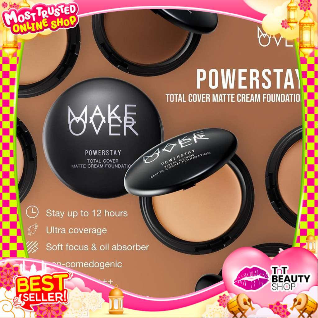 Jual MAKE OVER Powerstay Total Cover Matte Cream Foundation 12g ...