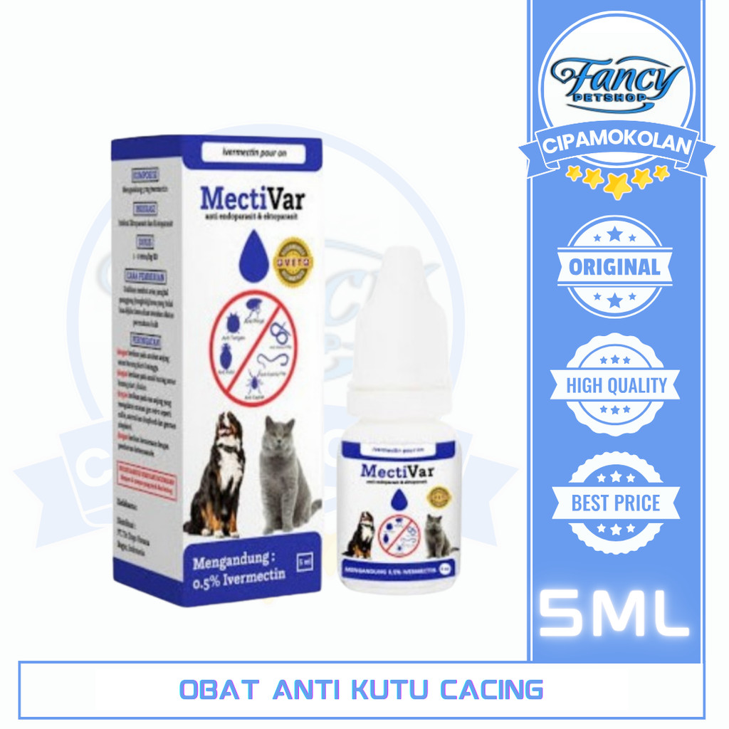 Jual Mectivar Obat Kutu Kucing Tungau Caplak Cacing Kucing Anjing ...