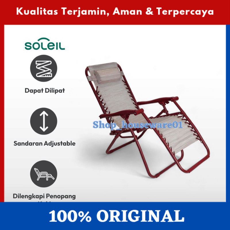 Jual Soleil Kursi Recliner Lipat Mini - Merah/kursi malas/kursi santai ...