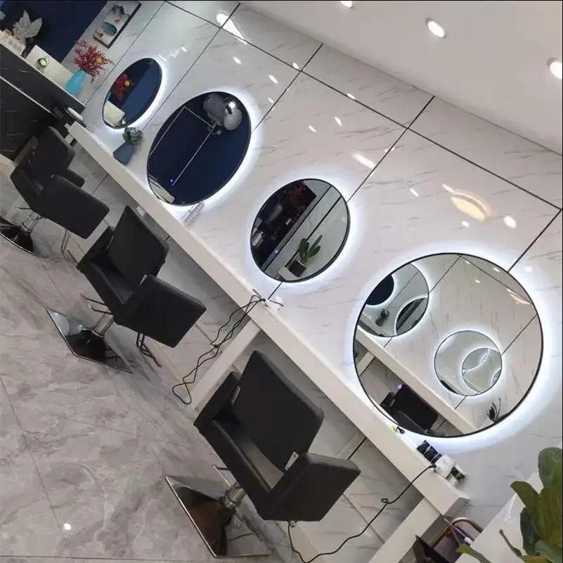 Jual Barber Shop Mirror LED Three-Color Light Switch Hairdresser Mirror ...