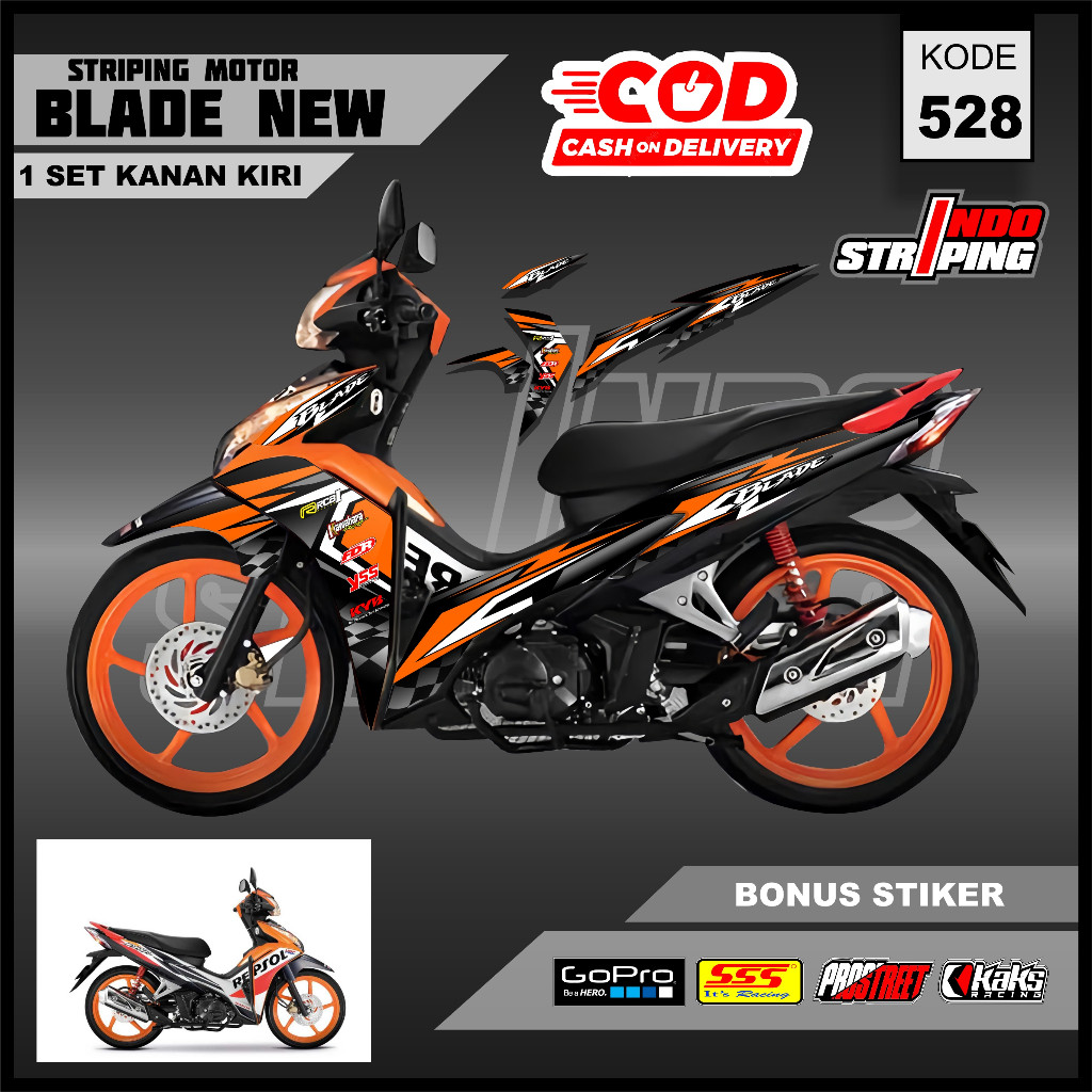 Jual Striping Sticker Honda Blade 110 New / Blade 125 cc - Stiker List ...