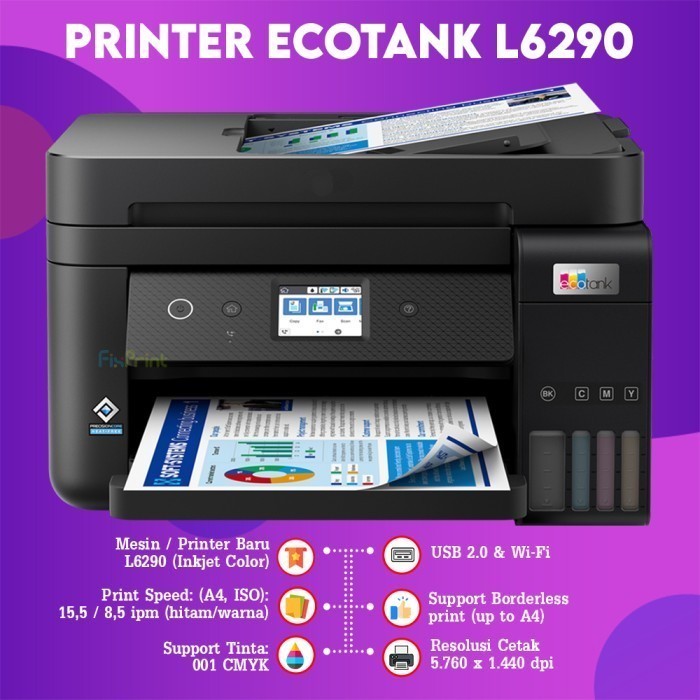 Jual Printer Epson EcoTank L6260 A4 WiFi Duplex Print Scan Copy Tinta ...