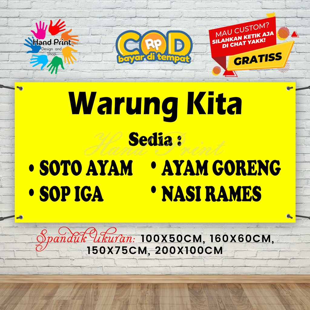 Jual Cetak Spanduk Banner Warung Soto Ayam Sop Iga Kuning MMT Spanduk ...