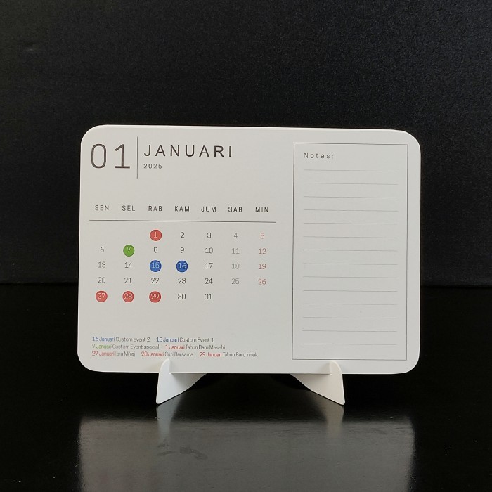 Jual ANDM Kalender meja estetik dan unik dengan fitur notes dan custom ...