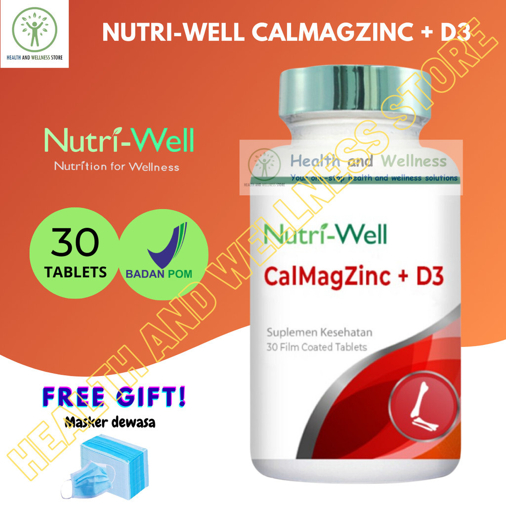 Jual Nutriwell Calmagzinc D3 30 Tablets Calcium Magnesium Zinc D3 400 Iu Nutri-Well | Shopee ...