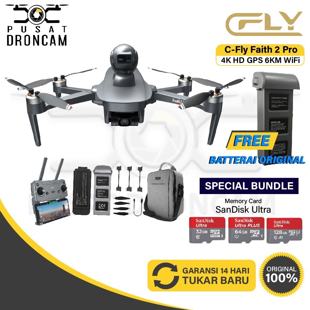 Jual promo spesial Drone C-Fly Faith 2 Pro GPS 6KM WiFi FPV with 3-Axis ...