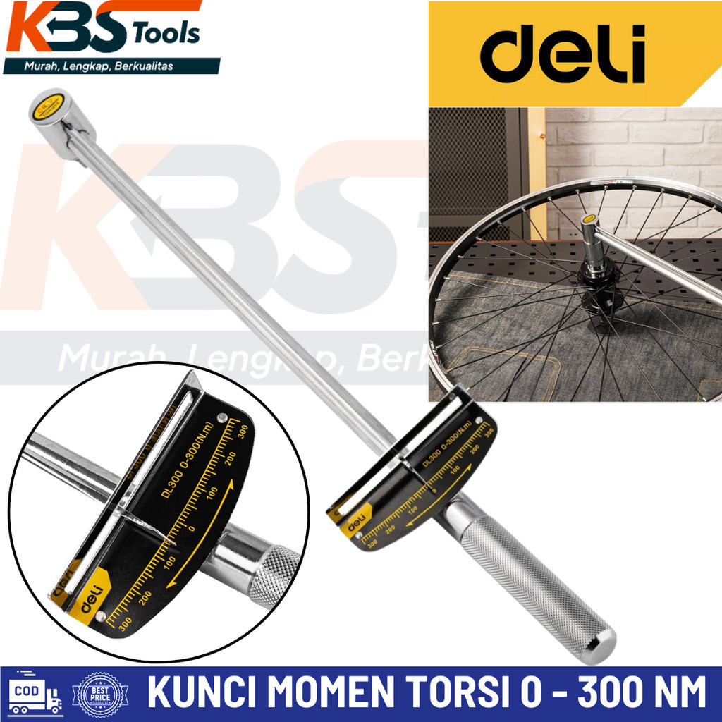 Jual Kunci Momen Torsi 0 - 300 NM - Torque Wrench 1/2" 0-300 N.M DELI ...