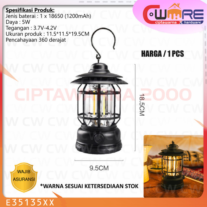 Jual Retro Lampu LED Portable Camping Lentera Tenda Gantung Petromak ...