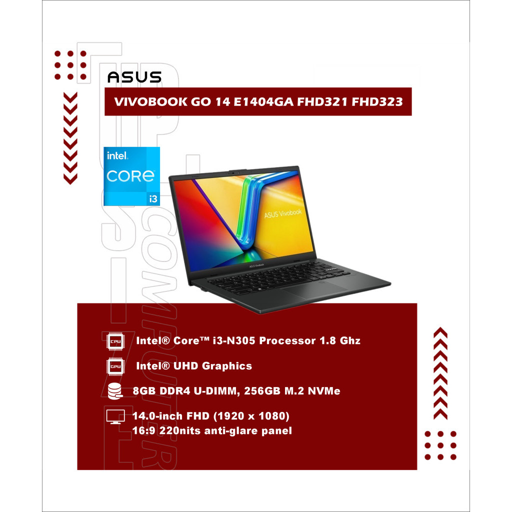 Jual ASUS VIVOBOOK GO 14 E1404GA FHD321 FHD323 INTEL i3-N305 8GB 256GB ...