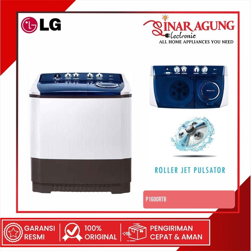 Jual LG P1600RTB / P-1600RTB MESIN CUCI 2 TABUNG - GARANSI RESMI ...