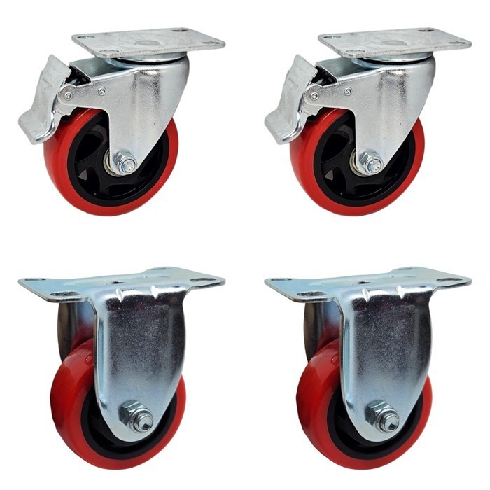 Jual Roda Polyurethane 3 inch Taiwan Medium Duty Roda Caster ...