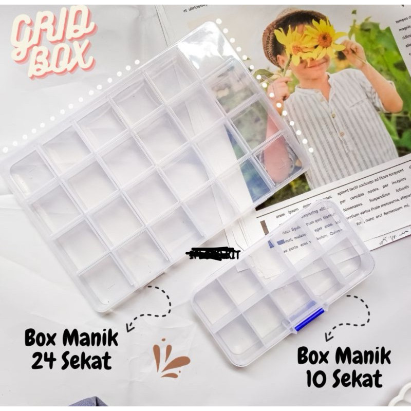 Jual Kotak Penyimpan Manik Manik Box Sekat 24 / Sekat 10 / Sekat 15 ...