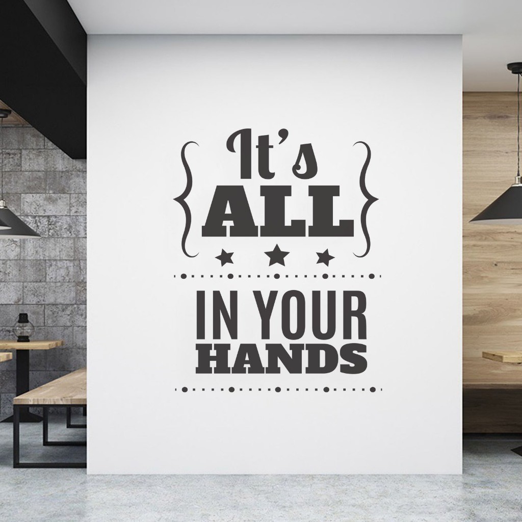 Jual stiker kantor Sticker Cutting quotes it's All In Your Hands ...