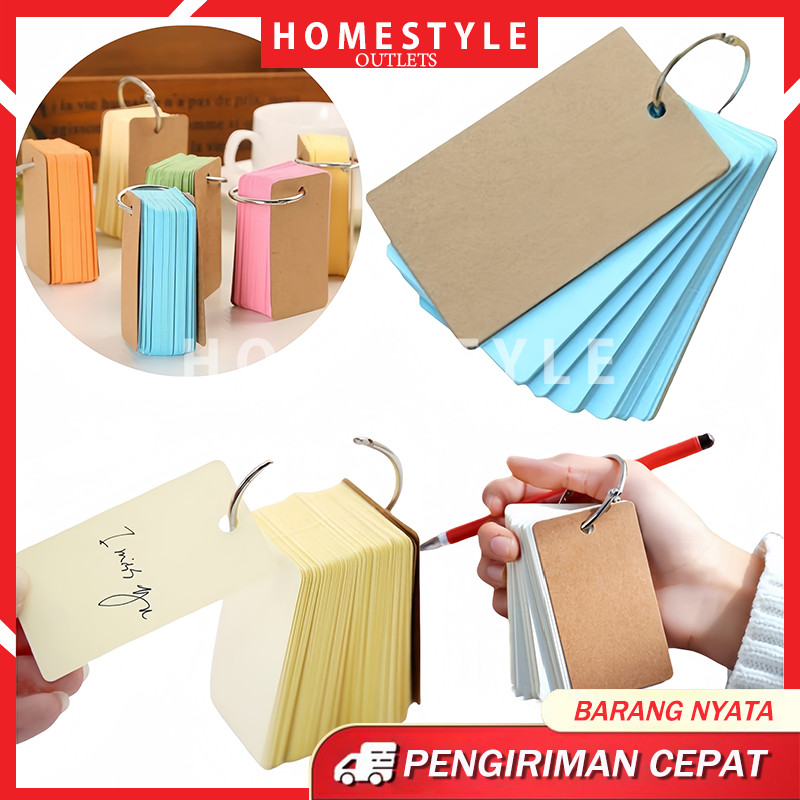 Jual Polos Memo Notebook Ring Besar / Colorful Blank Memo Card / Flash ...