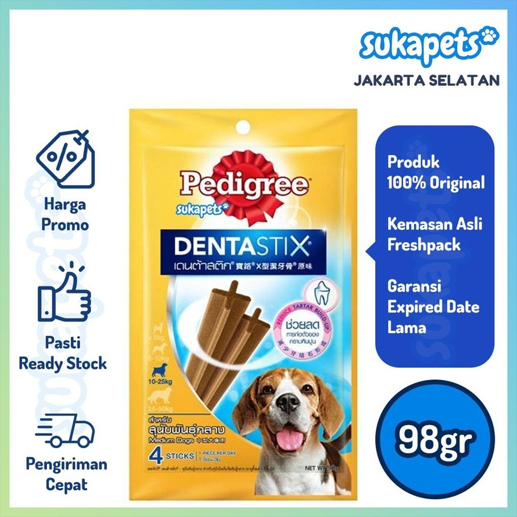 Jual Pedigree Dentastix Medium Dog Snack Anjing 98gr | Shopee Indonesia
