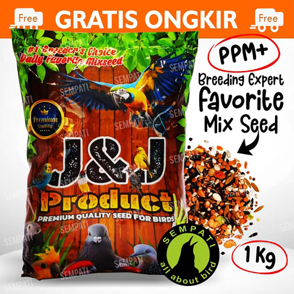 Jual SEMPATI J&J Parrot Mix Plus Vitamin 1kg (PPM+) Pakan Harian Burung ...