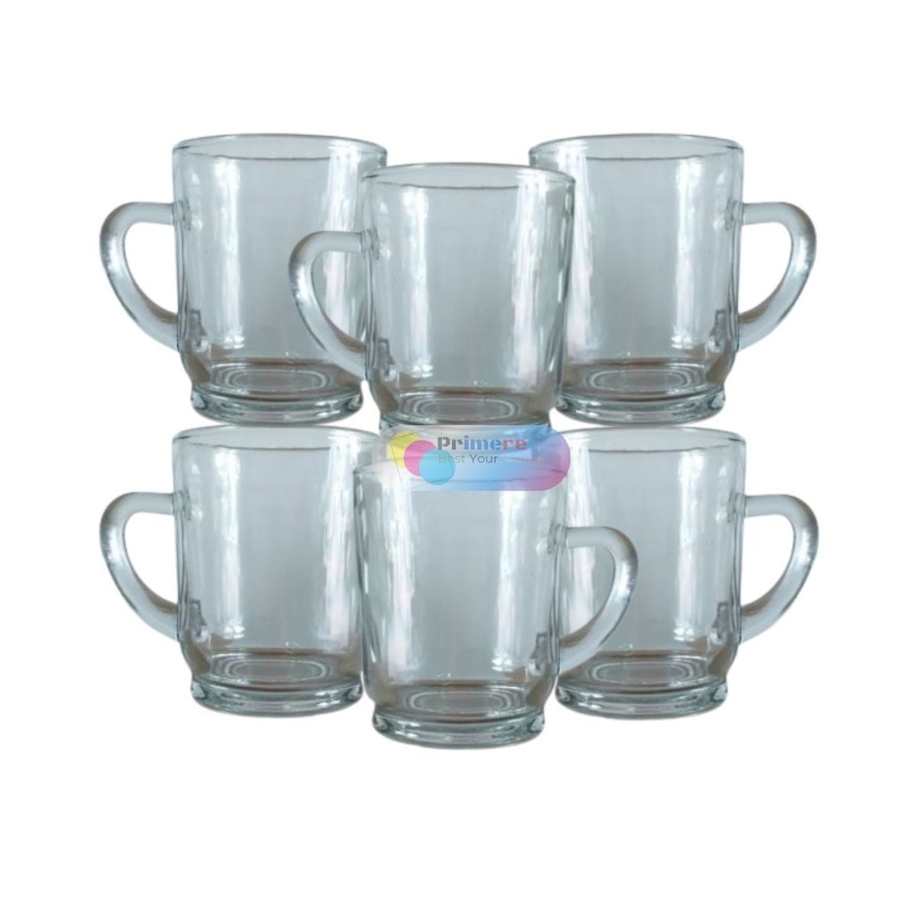 Jual Gelas Aesthetic Kopi Kaca Tahan Panas Dengan Gagang Set Isi 6 Pcs | Shopee Indonesia