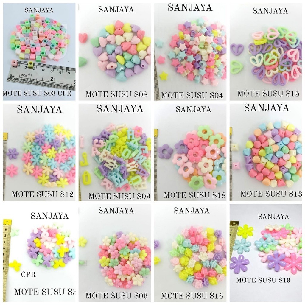 Jual Mote Susu / Manik Susu / Manik Pastel / Mote Doff Bahan Akrilik Untuk Kerajinan Diy / Mote ...