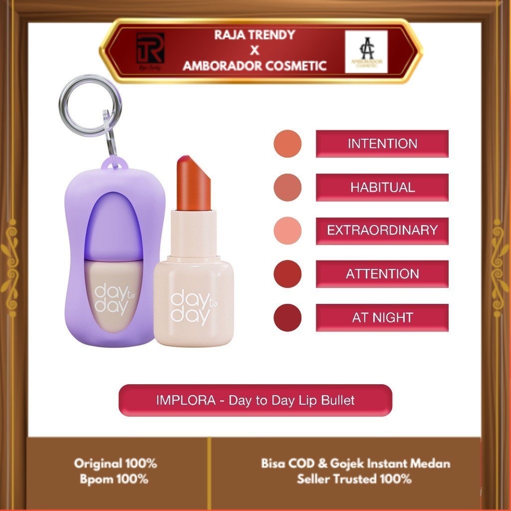 Jual IMPLORA - DAY TO DAY LIP BULLET + KEYCHAIN - Lipstick Creamy Matte ...