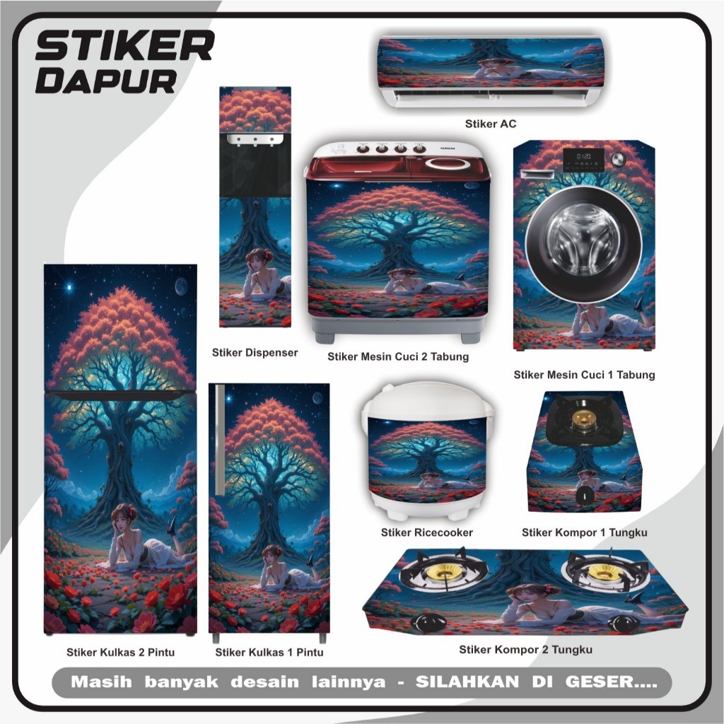 Jual Sticker Kulkas, Kompor, AC, Mesin Cuci, Dispenser Motif Kartun ...