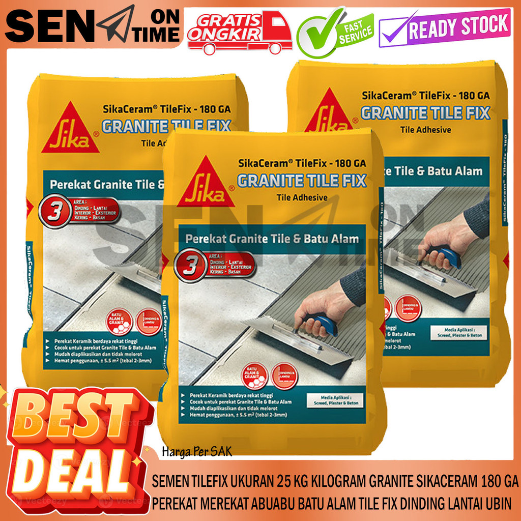 Jual Sikaceram 180 Ga Ukuran 25kg Kilogram Sak Perekat Tilefix Sika ...