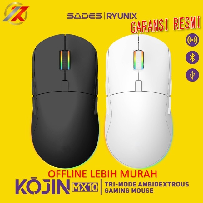 Jual RYUNIX KOJIN MX10 Mouse Gaming Wireless Bluetooth Triple Mode ...
