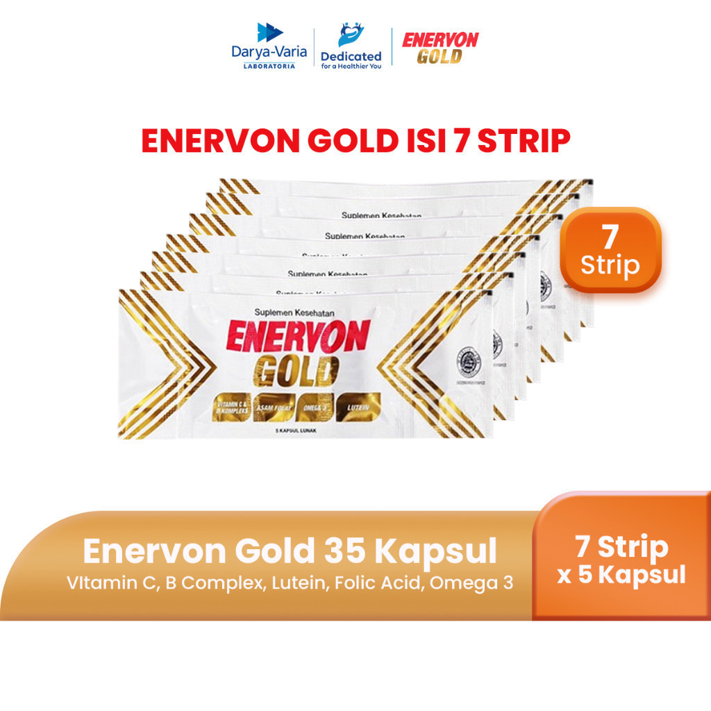 Jual Enervon Gold Vitamin C, B Complex, Omega 3 Isi 35 Tablet (7 Strip ...