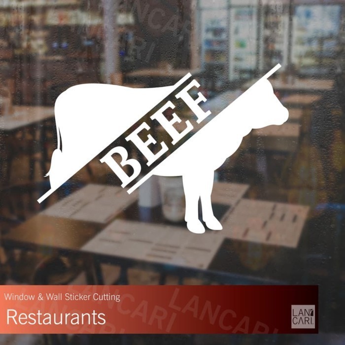Jual Stiker Sticker Cutting Sapi Restoran Label Makanan Food Sticker ...