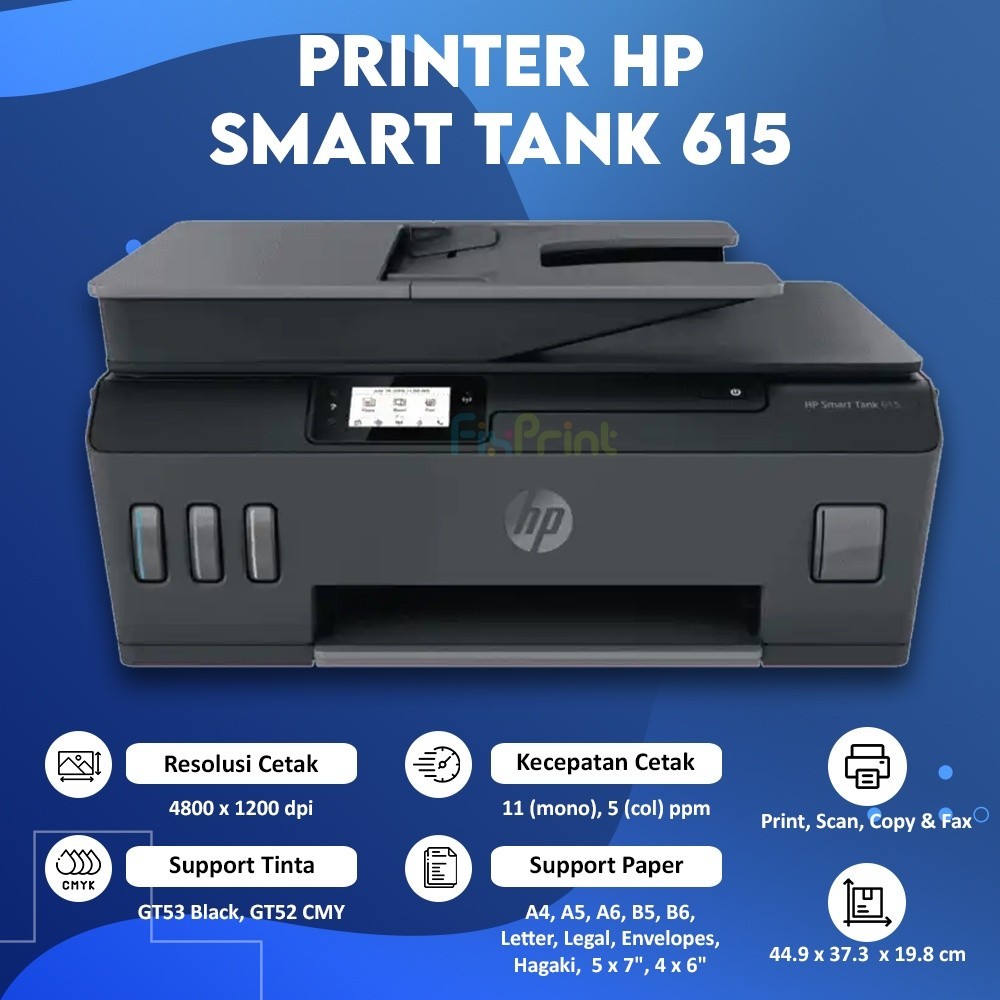 Jual FLASH SALE Printer HP 615 Wireless New Smart Tank Printer | Shopee ...