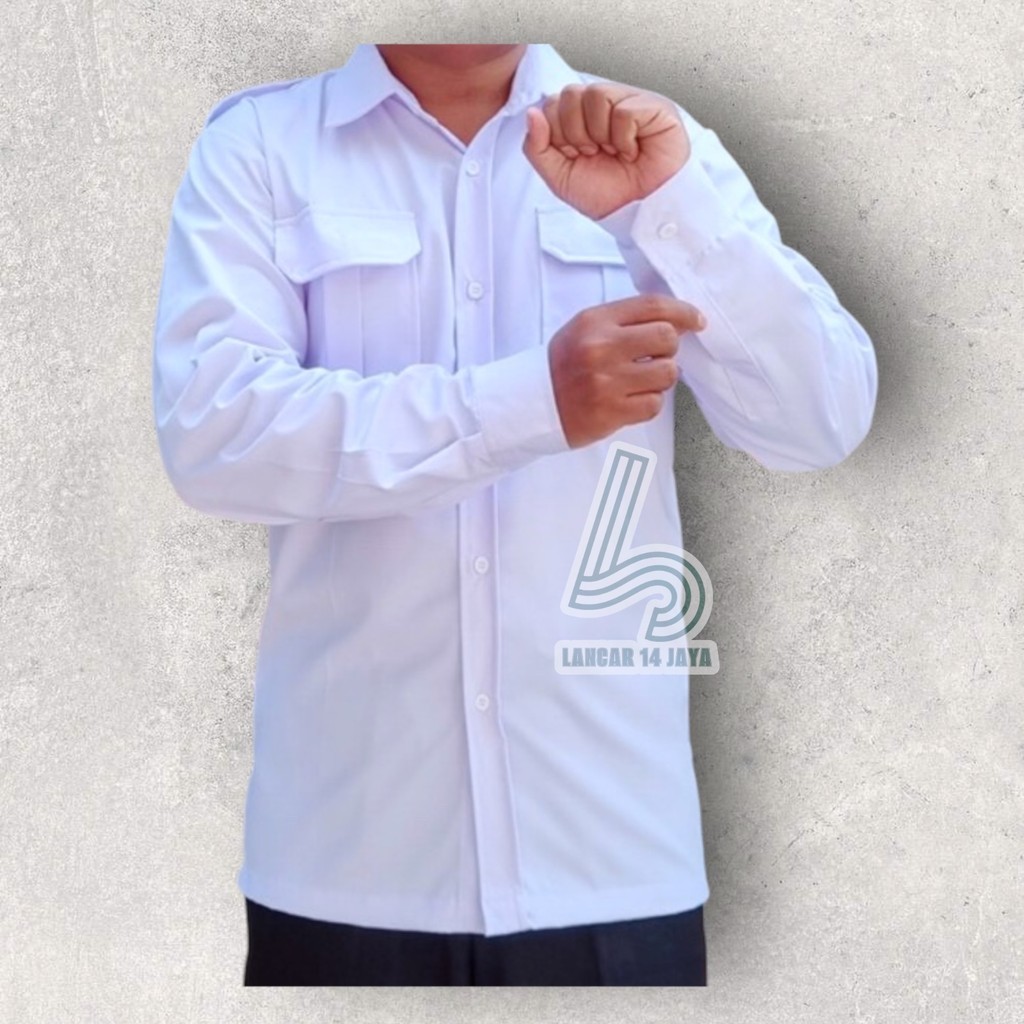 Jual Kemeja Pdl Putih Lengan Panjang Lengan Pendek Baju Pdh putih Pilot ...