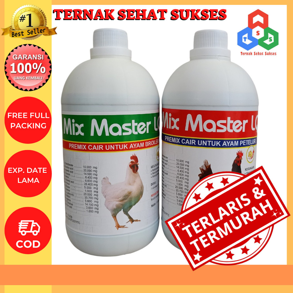 Jual MIX MASTER LQ 1 LITER - Premix Cair Pemacu Pertumbuhan Ayam ...