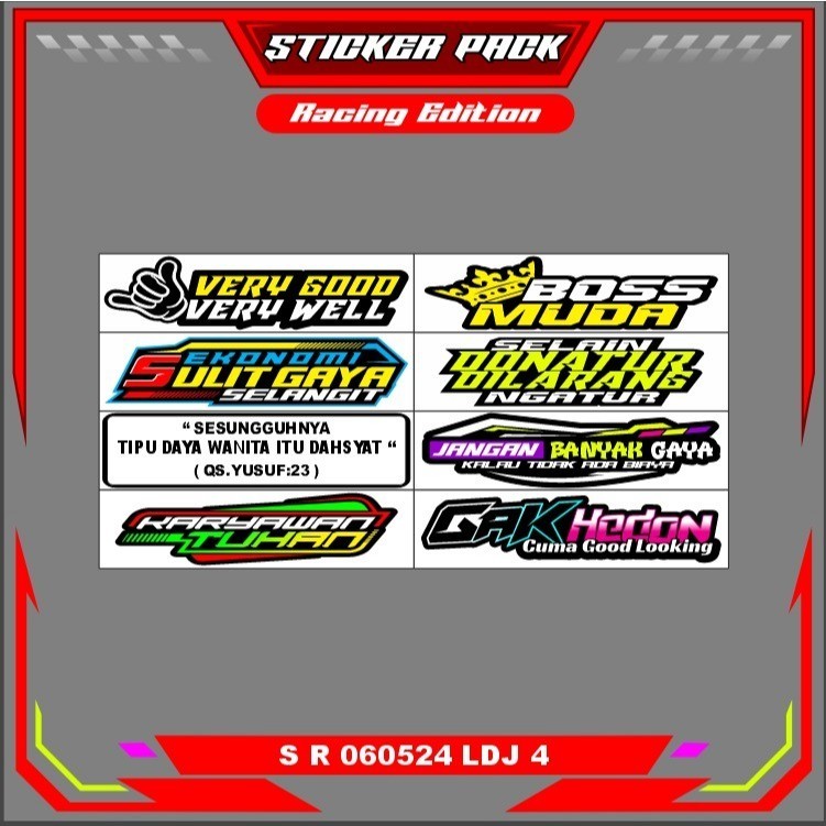 Jual Stiker Sticker Setiker Setikker Racing Pack Helm Helmet Helem Boss ...