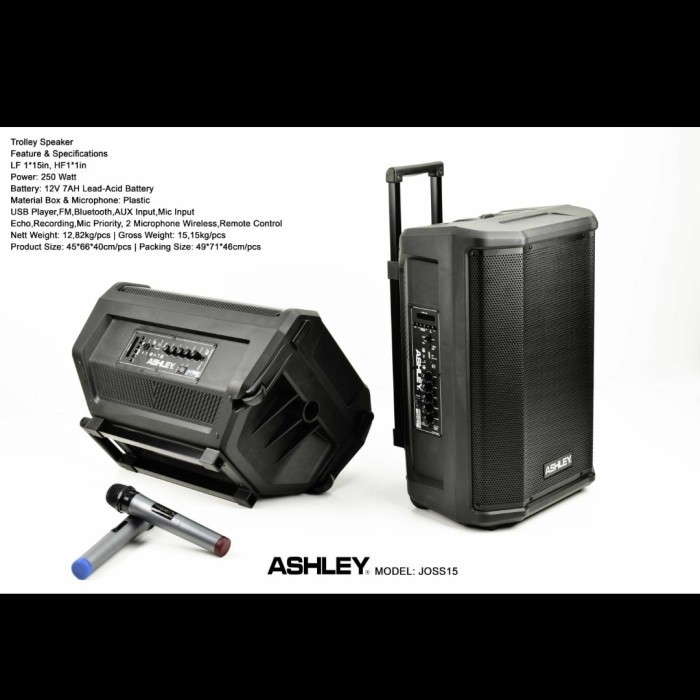 Jual SPEAKER PORTABLE WIRELESS MEETING ASHLEY JOSS 15 (15IN USB ...