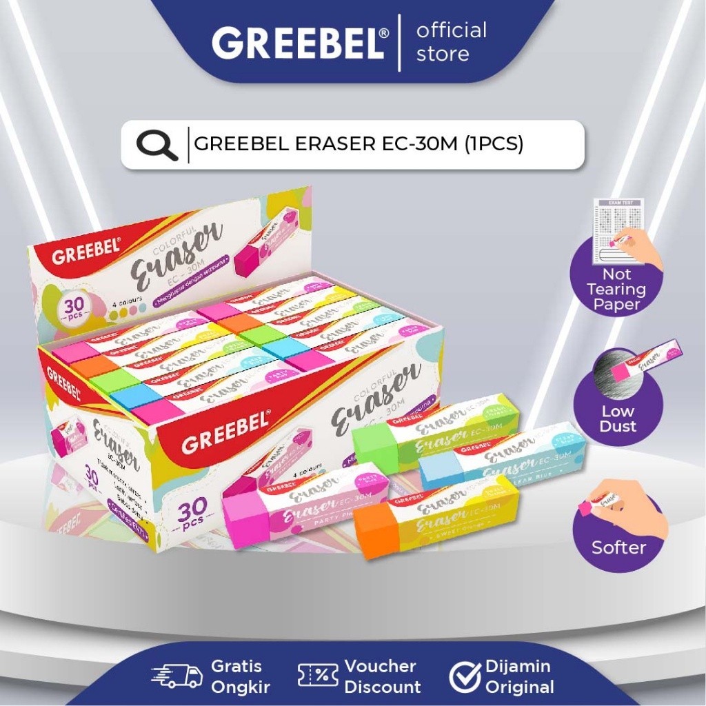 Jual GREEBEL ERASER EC 30 M Penghapus Warna (1 PCS) | Shopee Indonesia