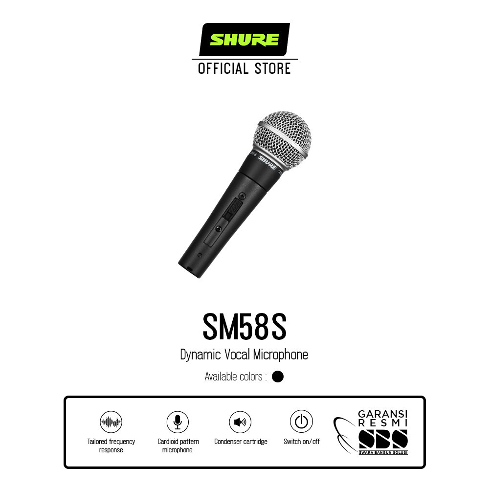 Jual Shure SM58S Dynamic Vocal Microphone (ON/OFF SWITCH) | Shopee ...