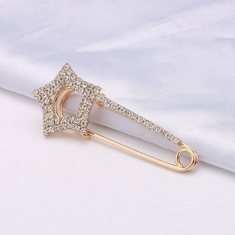 Jual Piniti kristal Korea Brooch Hijab Permata Emas / Bros Jilbab ...