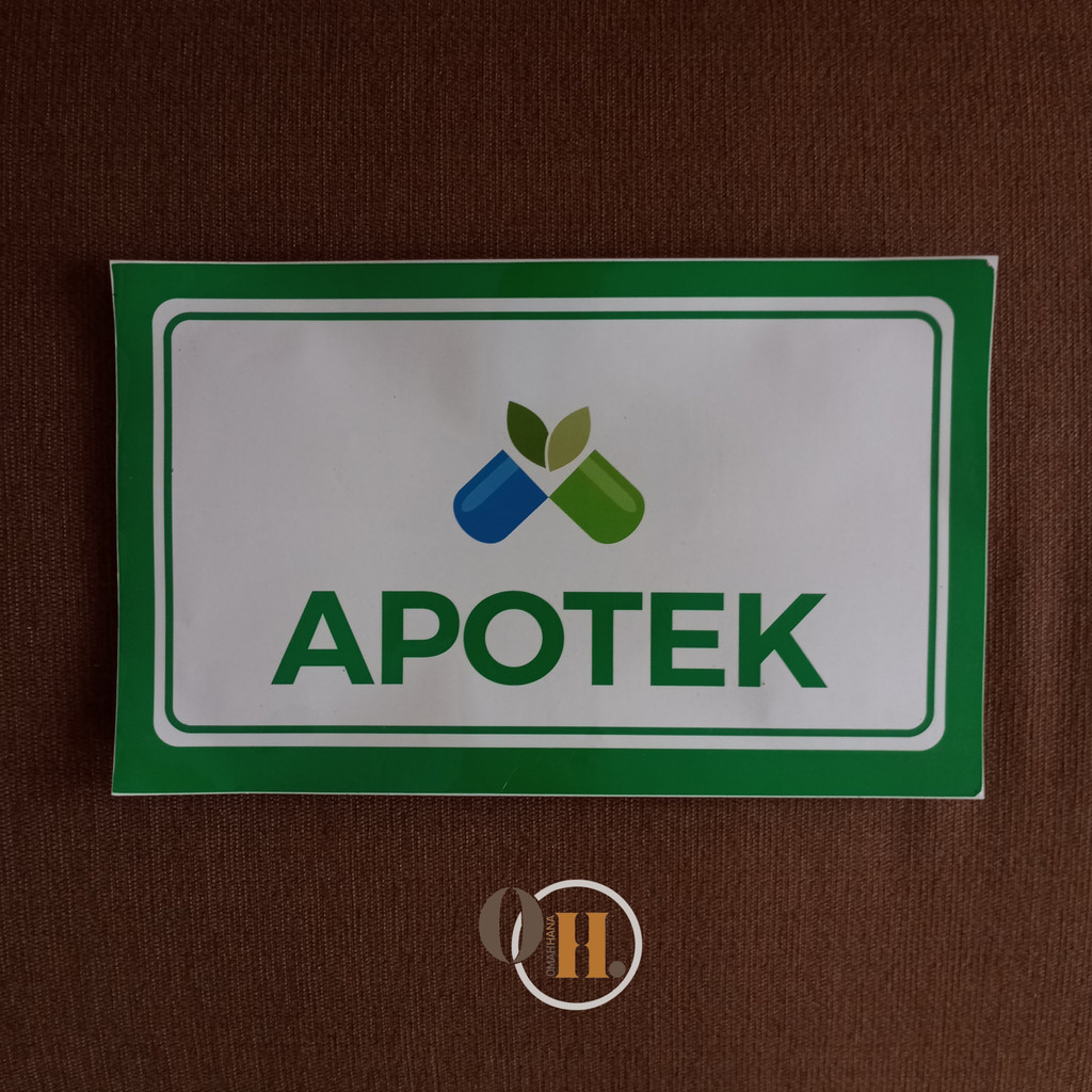 Jual Stiker Ruang Apotek - Stiker nama ruang - Stiker vinyl - Laminasi ...