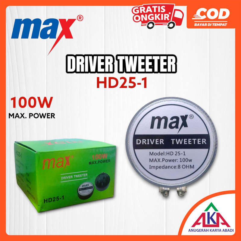 Jual MAX Driver Tweeter Speaker Audio Model Drat 100W HD25-1 Titanium ...